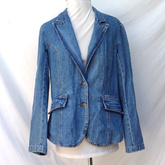 For Joseph | Jackets & Coats | For Joseph Denim Vneck Jacket L | Poshmark